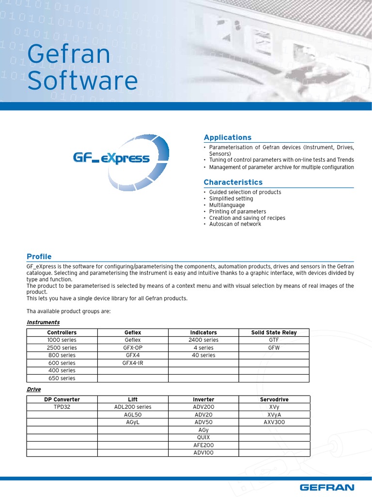 Gefran Software: Gfe Press | PDF | Parameter (Computer Programming) | Usb