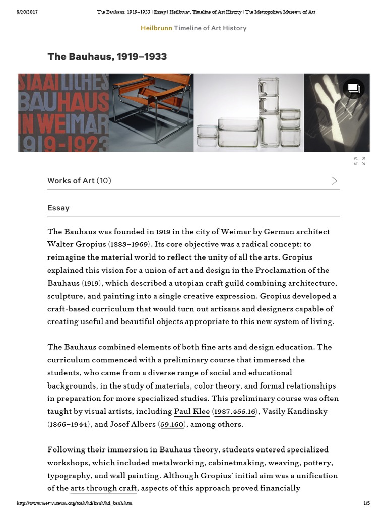 The Bauhaus, 1919-1933 - Essay - Heilbrunn Timeline of Art History ...
