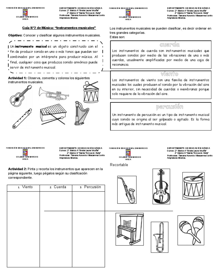 Clasificación de Instrumentos Musicales | PDF | Instrumentos musicales ...