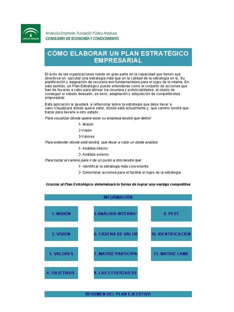 Ejemplo Plantillas Plan Estrategico Mundo Color | PDF | Empresas ...