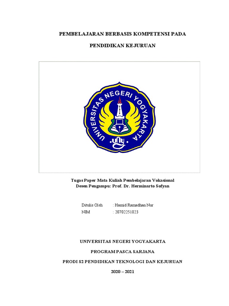 Pembelajaran Kompetensi di Kejuruan | PDF