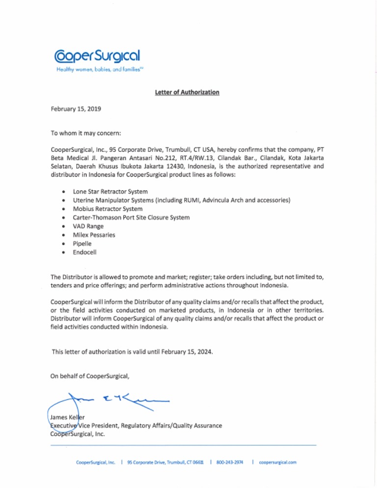 LOA Cooper Surgical 2024 | PDF