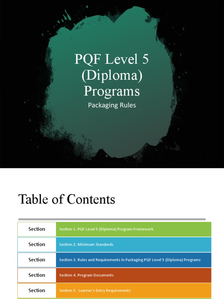 PQF Level 5 (Diploma) Programs: Packaging Rules | Download Free PDF ...