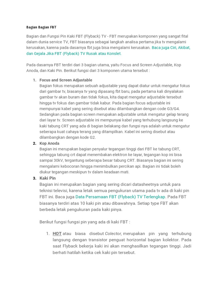 Bagian Bagian FBT | PDF