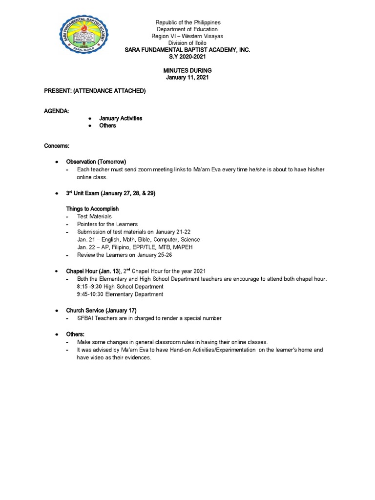 Minutes1 - ALEXIS JOHN BENEDICTO | PDF