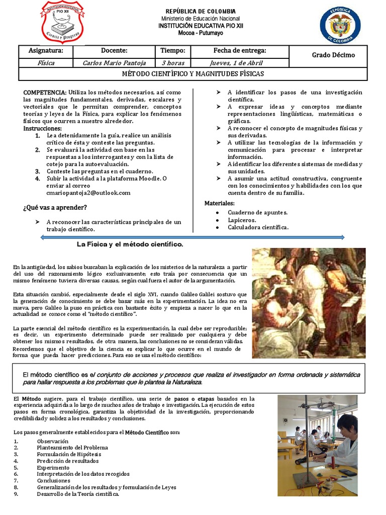 Método Científico y Magnitudes Físicas. | PDF | Sistema Internacional ...