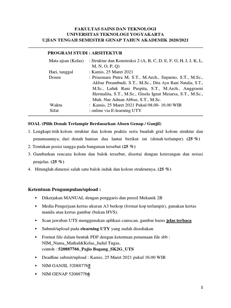 Soal Uts Sk2 Genap 2020-2021 | PDF