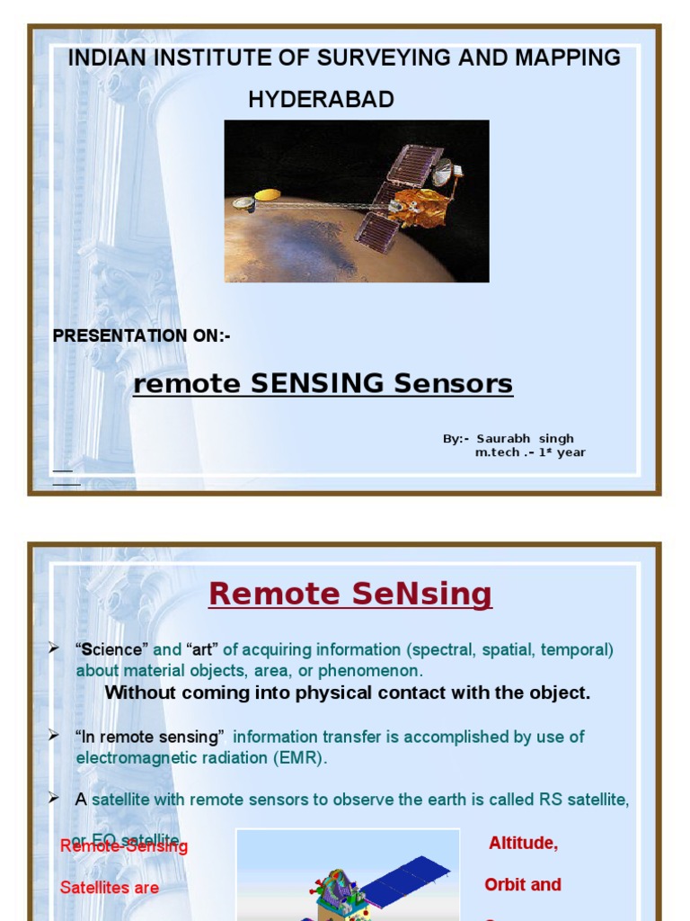 Remote Sensing Sensors Overview | PDF | Remote Sensing | Sensor