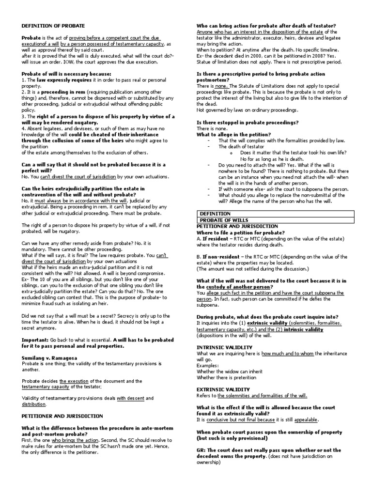 Understanding Probate: Definition and Process | PDF | Will And ...