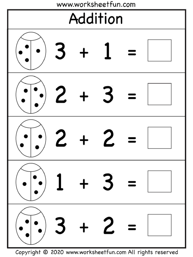 Worksheet Tambah 1-5 | PDF