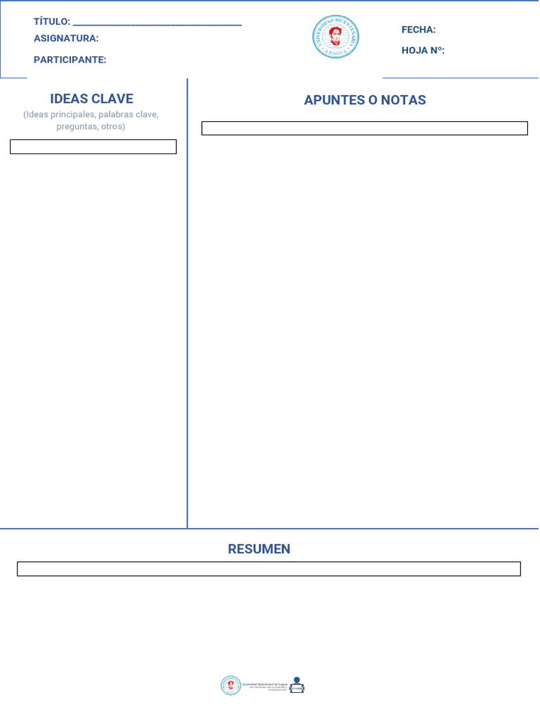 Plantilla Metodo Cornell (UBA) | PDF