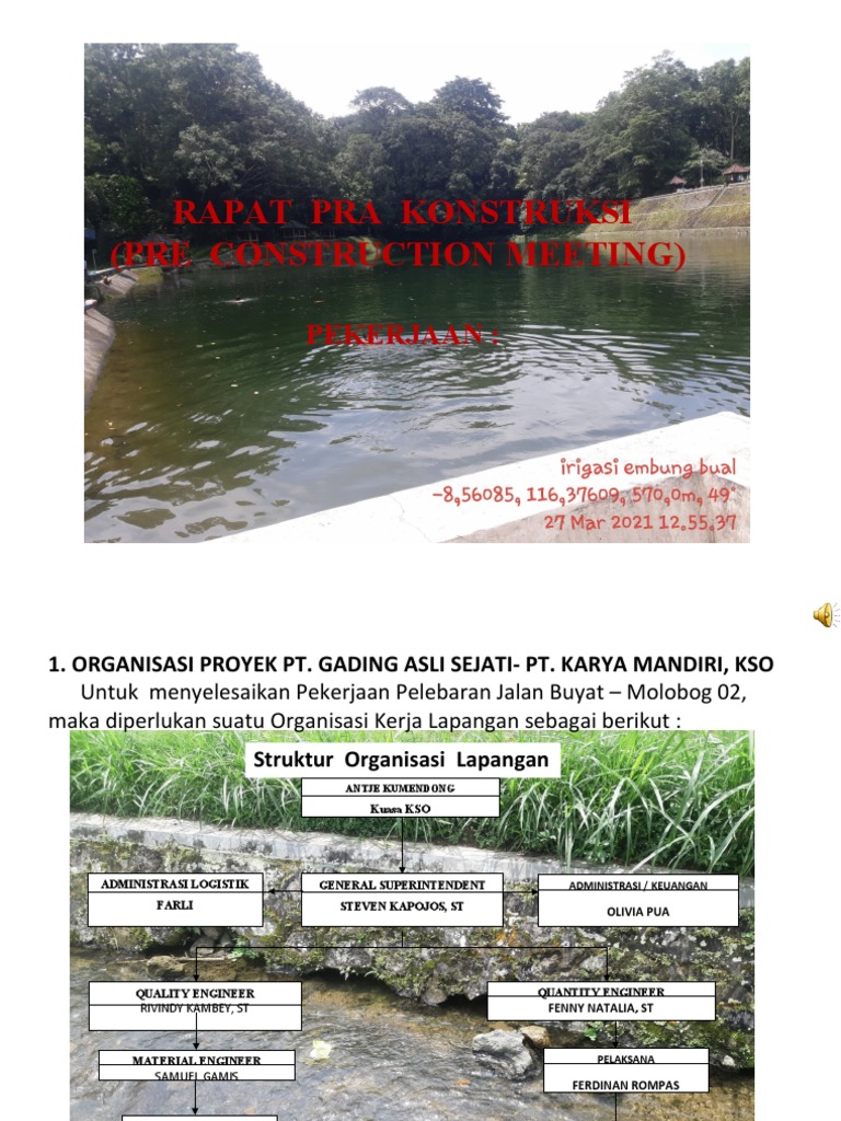 Rapat Pra Konstruksi PCM Lbi | PDF