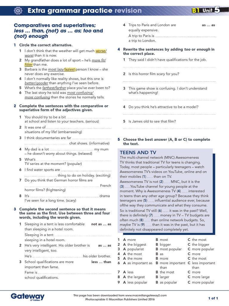 Extra Grammar Practice: Revision | PDF | Communication