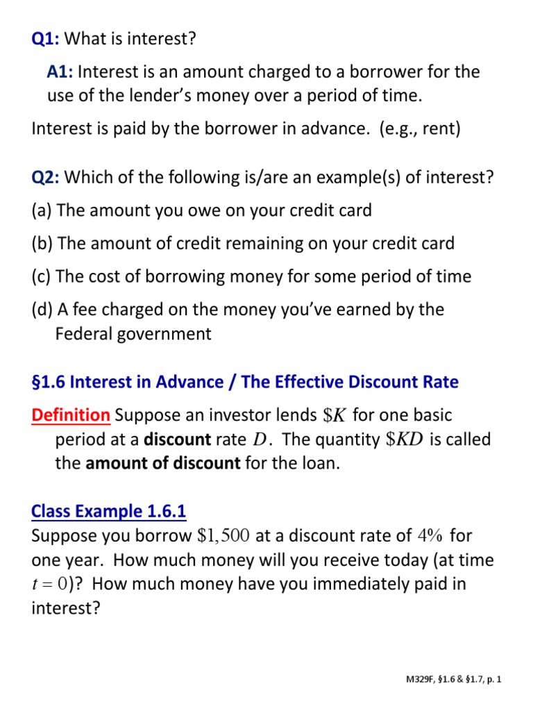 Which of The Following Is/are An Example(s) of Interest? | PDF ...