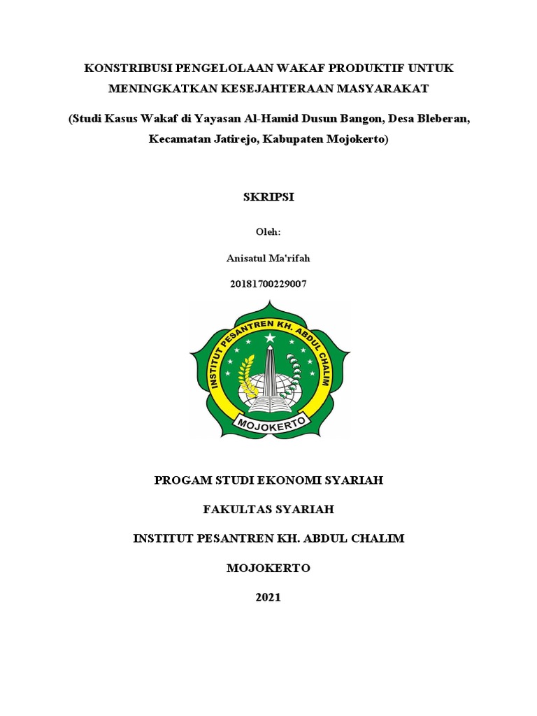 Anisatul Ma'rifah - Proposal | PDF | Ilmu Sosial