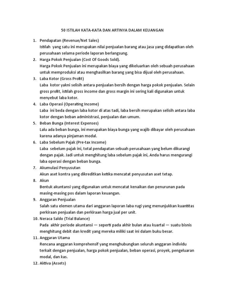 50 Istilah Kata | PDF