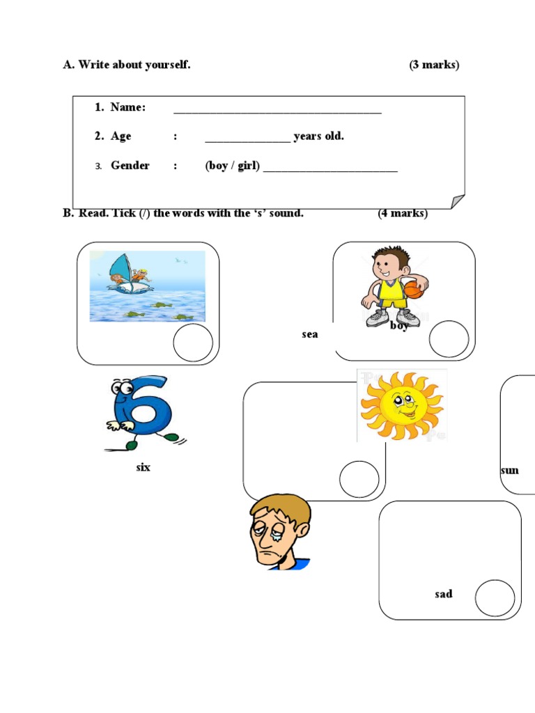 English Year 1 Revision | PDF