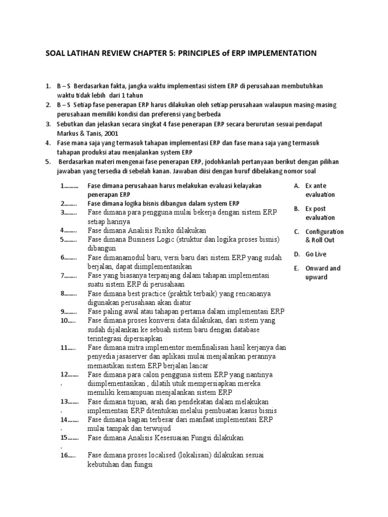 Soal Latihan Review Chapter 5 | PDF