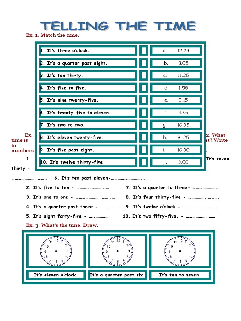 Telling The Time | PDF