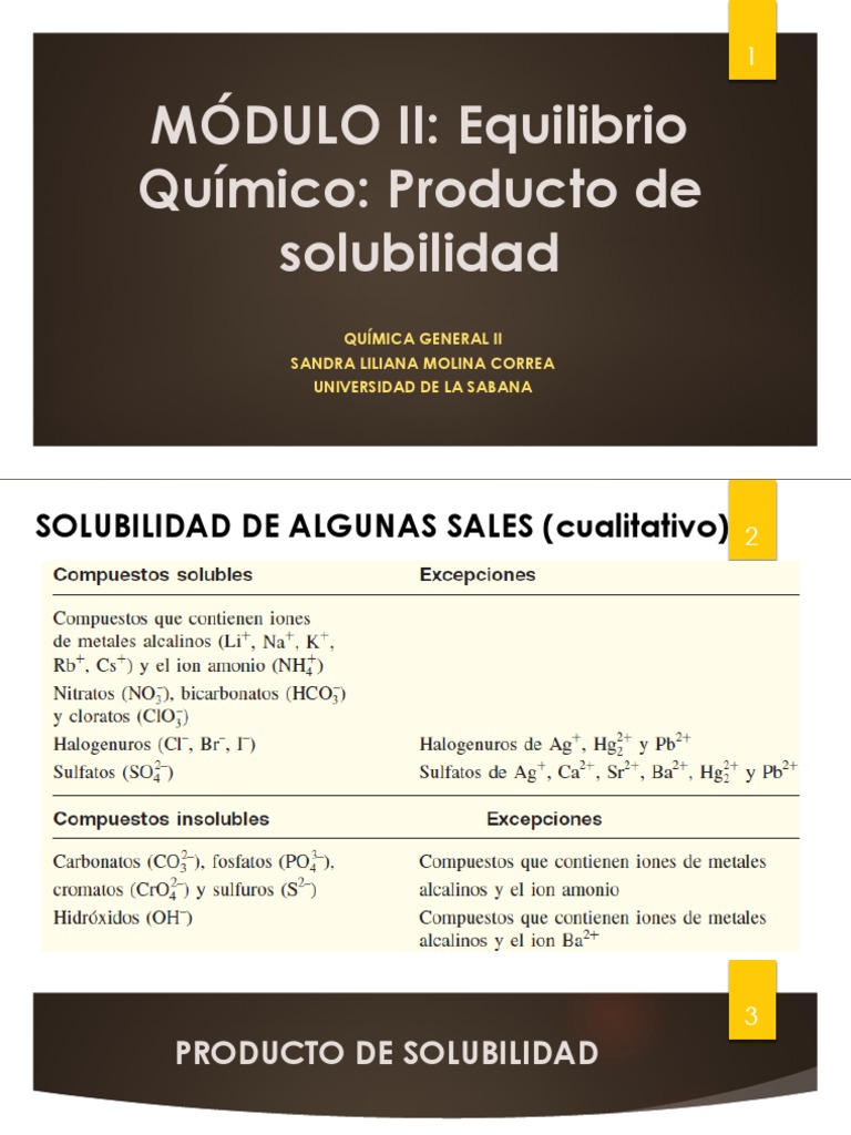 Producto de solubilidad y equilibrio químico | PDF | Solubilidad | Equilibrio químico