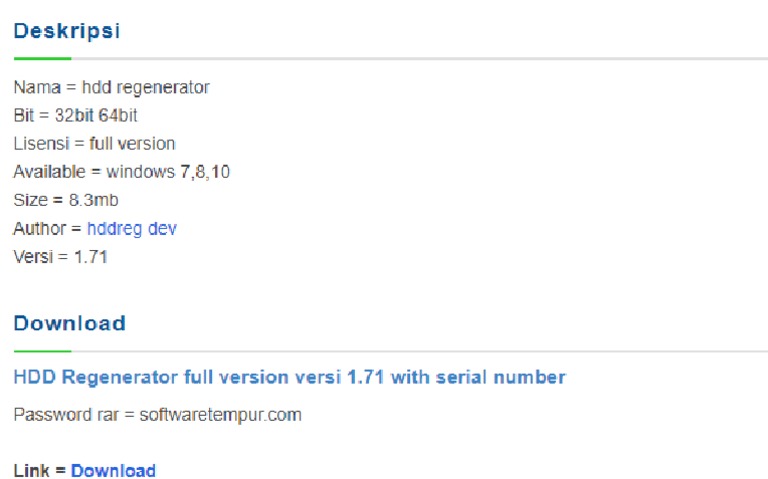 HDD Regenerator v1 71 Serial Number Software Tempur | PDF