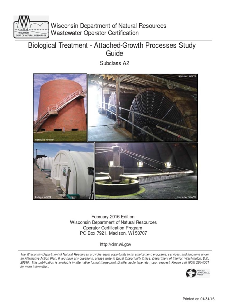 Biological Treatment - Attached-Growth Processes Study Guide | PDF ...