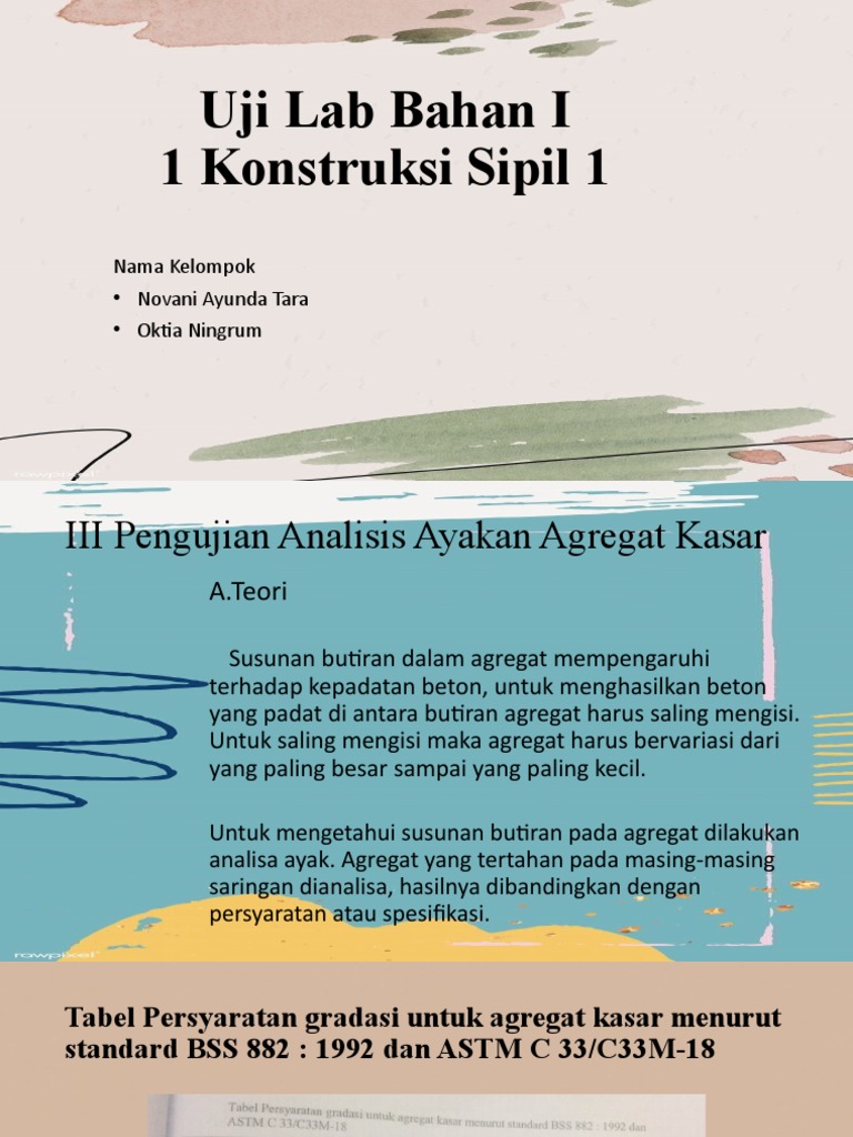 Uji Lab Bahan I Analisa Ayak Agregat Kasar | PDF