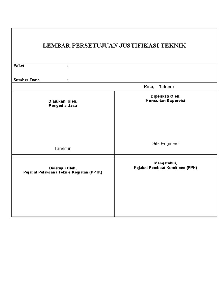 Contoh Lembar Pengesahan Justek | PDF