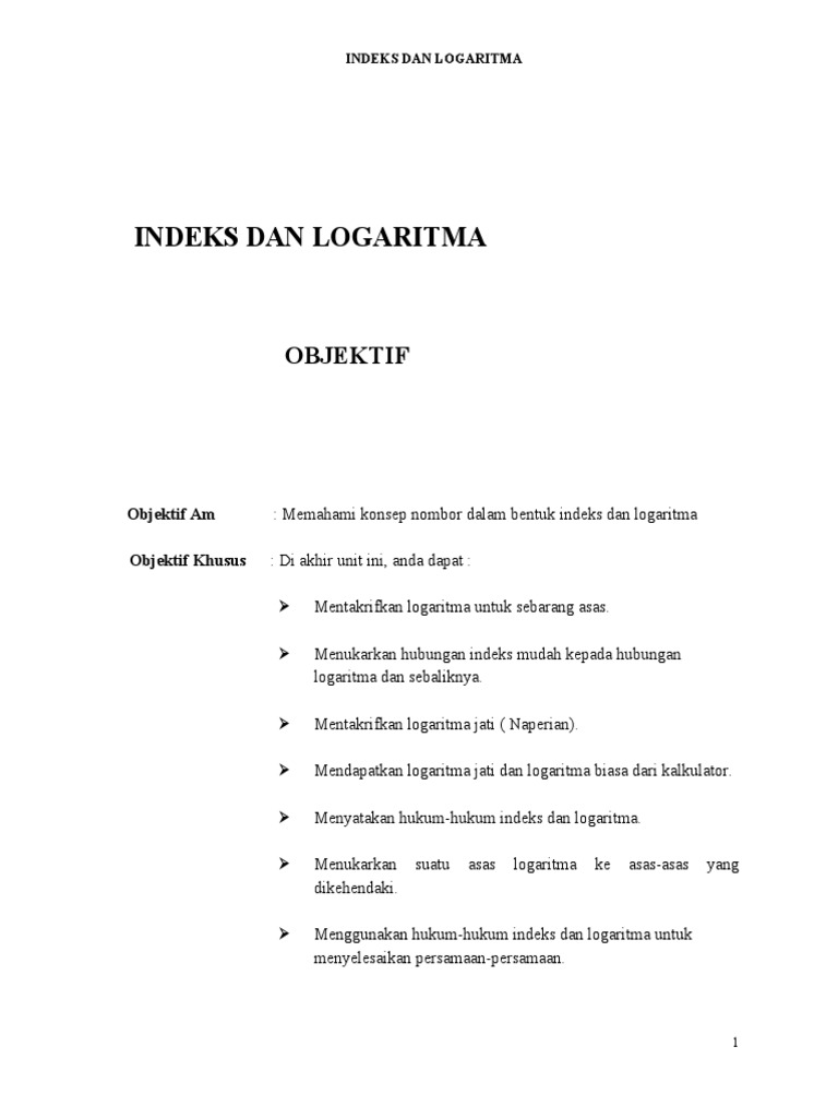 Indeks Dan Log | PDF
