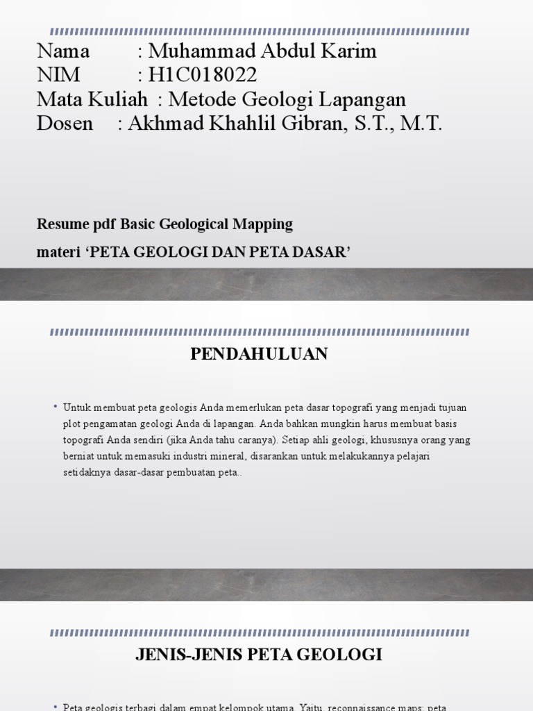 Metode Geologi Lapangan (Peta Geologi Dan Peta Dasar) | PDF | Sains ...