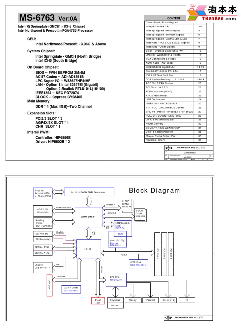 Ver:0A: Intel Northwood & Prescott mPGA478B Processor Intel (R ...