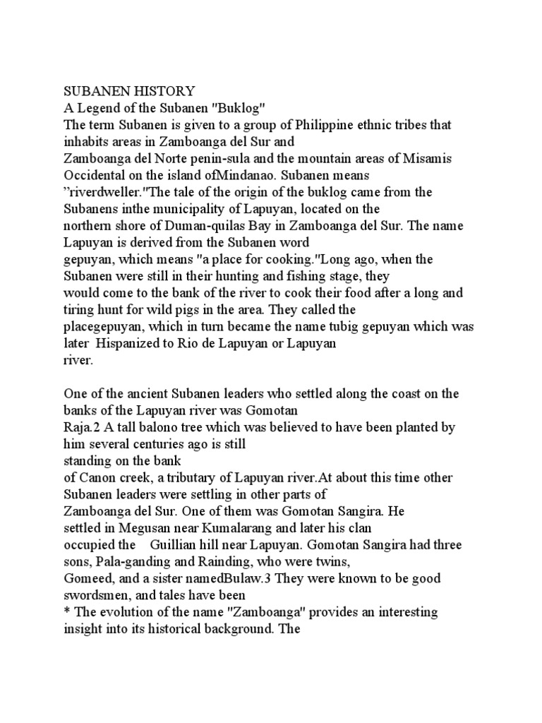Subanen History | PDF | Agriculture | Livestock Farming
