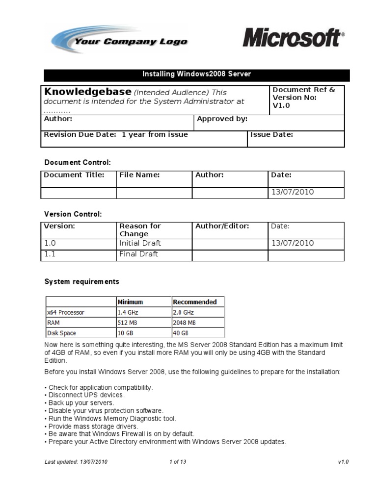 Installing 2008 Server | PDF | Ip Address | Domain Name System
