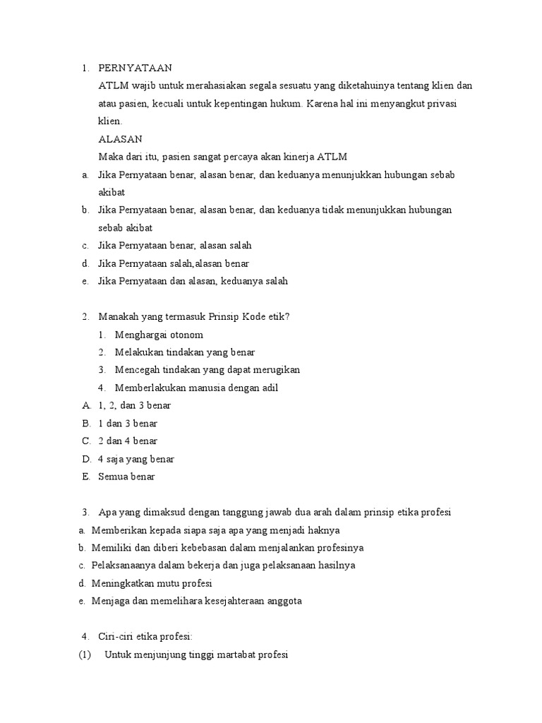 Etika dan Tanggung Jawab ATLM dalam Kesehatan | PDF