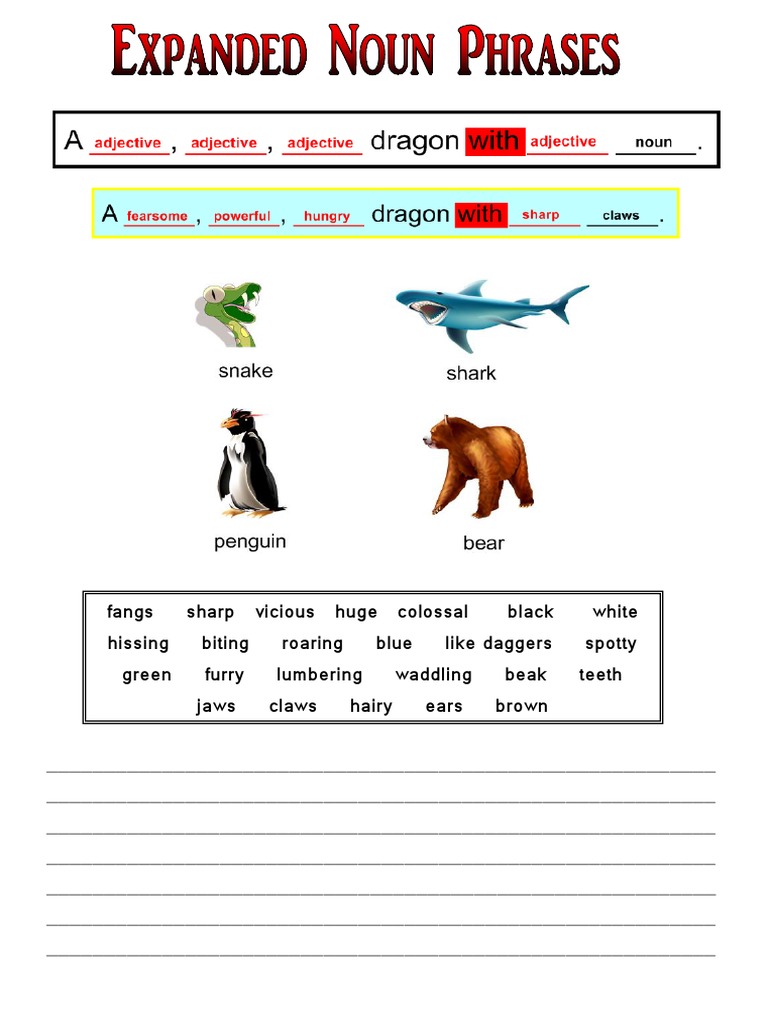 Expanded Noun Phrase Worksheet 2 | PDF
