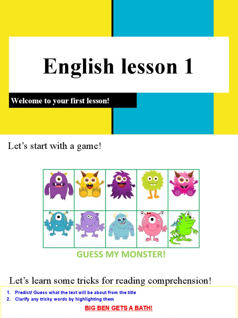 English Lesson 1: Welcome To Your First Lesson! | PDF | Nature