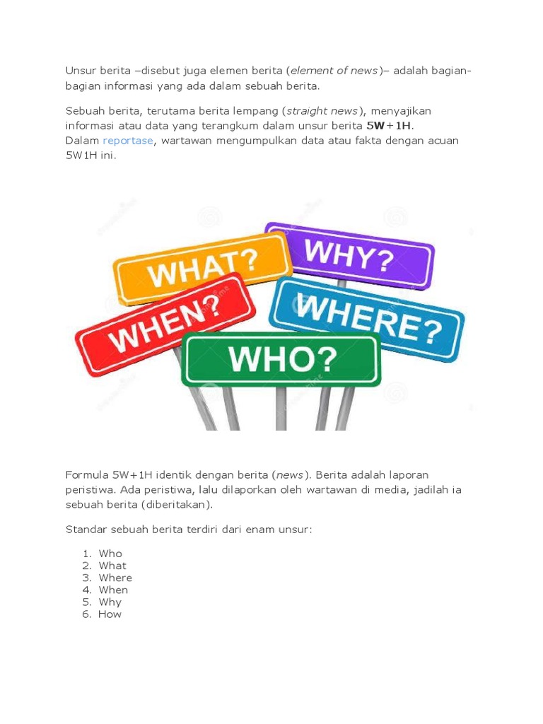 Unsur Berita 5w1H | PDF