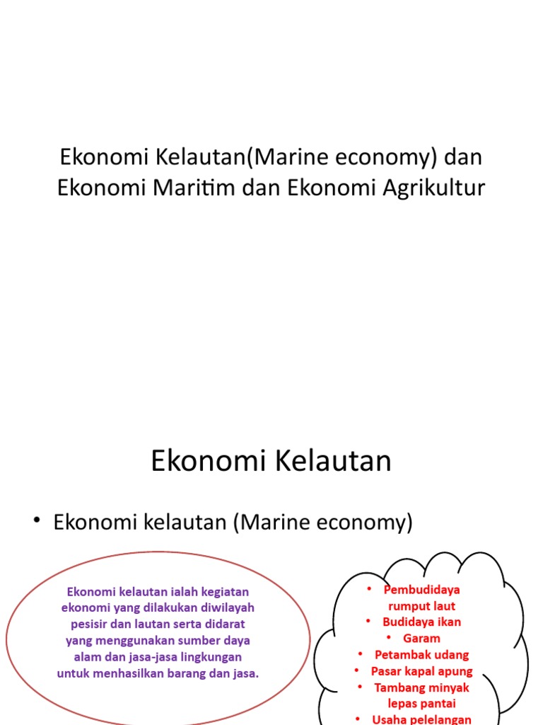 Ekonomi Kelautan (Marine Economy) Dan Ekonomi Maritim | PDF