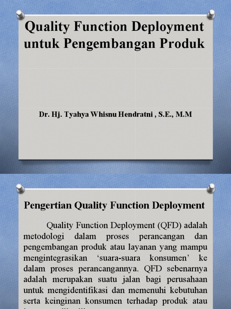 Quality Function Deployment Untuk Pengembangan Produk | PDF | Bisnis