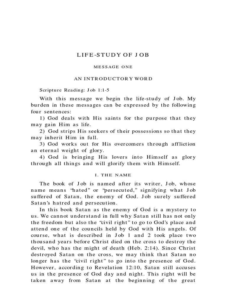 Life-Study of Job | PDF | Book Of Job | Paul The Apostle