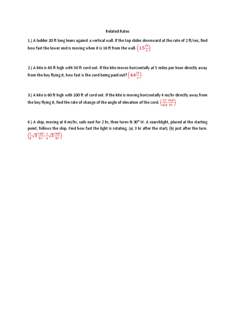 10 Related Rates | PDF