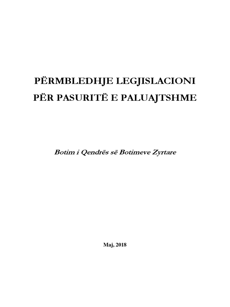 Prmbledhje Legjislacioni PR Pasurit e Paluajtshme Dhe Trojet | PDF