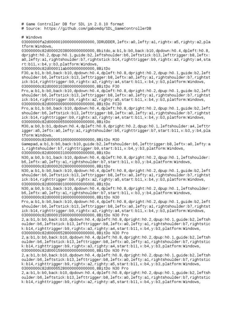 Gamecontrollerdb | PDF | Video Game Platforms | Product Introductions