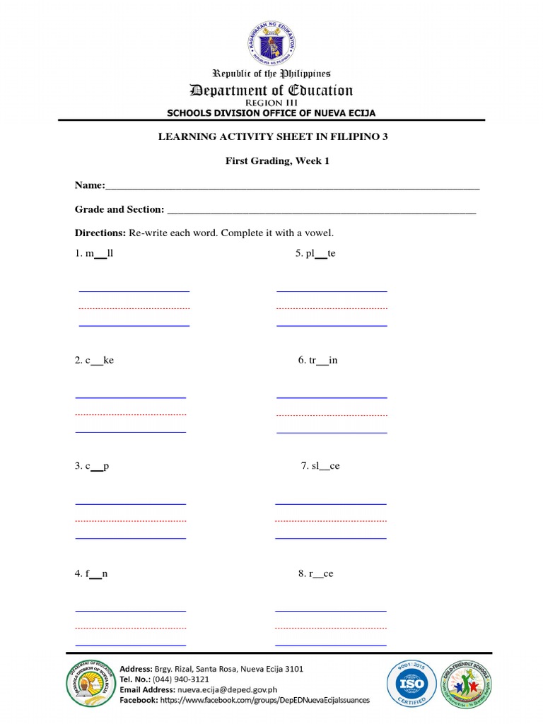 Las English3 Quarter 1 Week 1 2 1 | PDF | Sentence (Linguistics ...