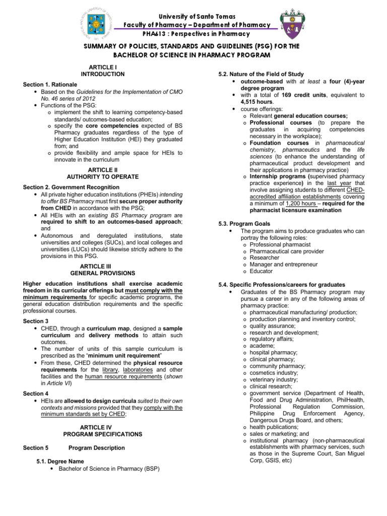 Handout On Pharmaceutical Education (For Self-Paced Learning) | PDF ...