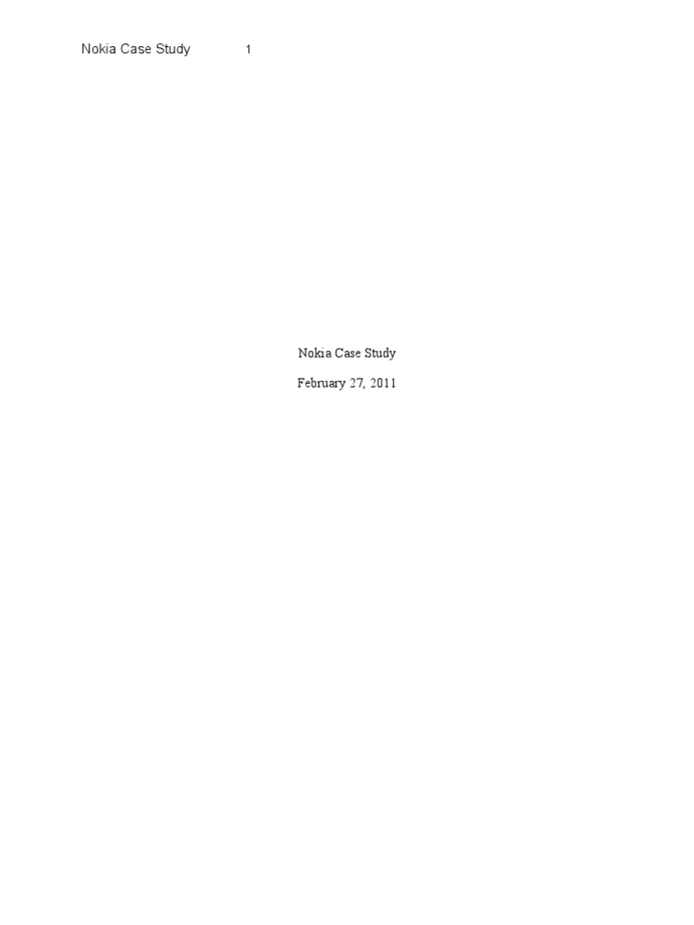 Nokia Case Study | PDF | Nokia | Smartphone