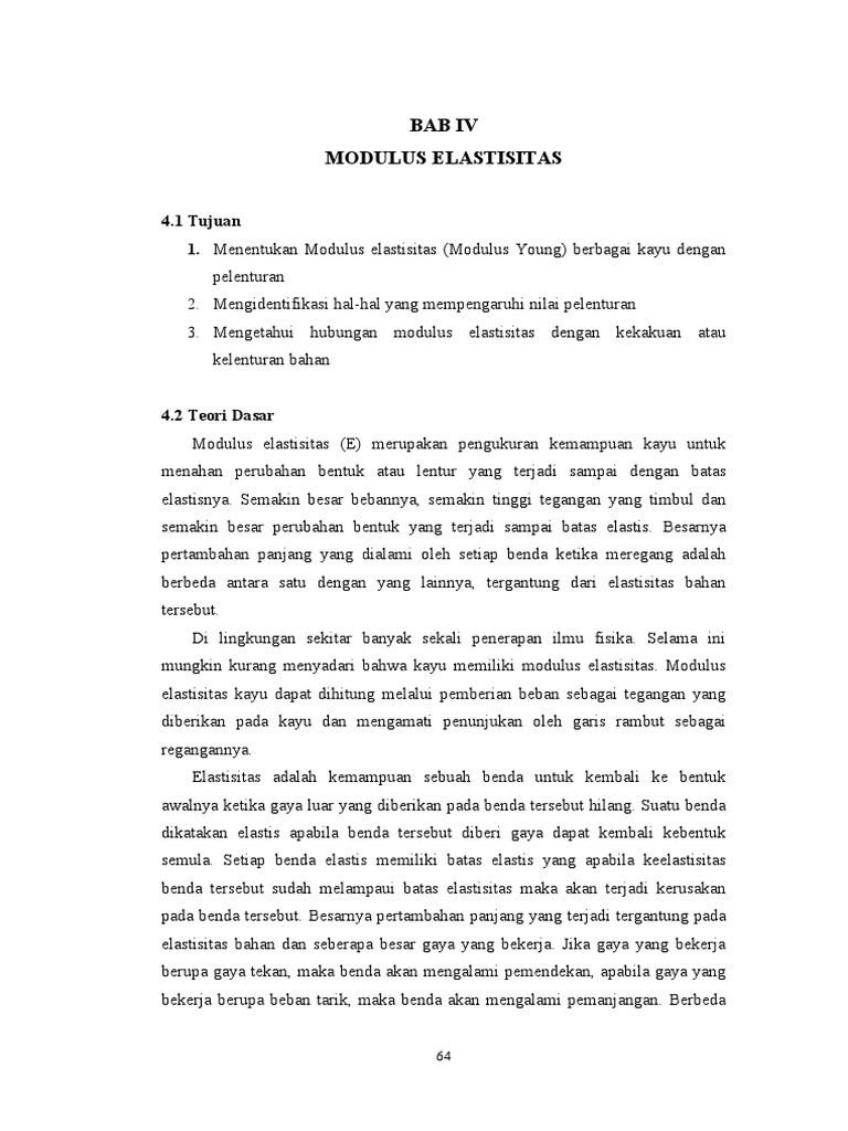 Bab Iv Modulus Elastisitas | PDF | Sains & Matematika