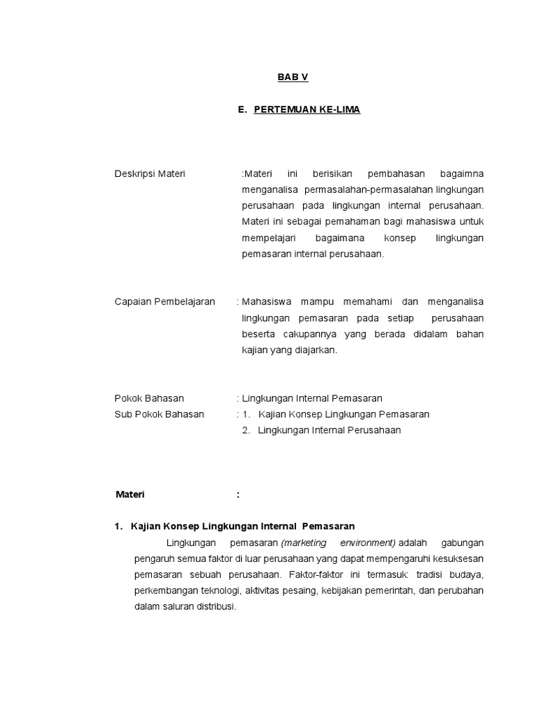 Bab 5 Modul Marketing | PDF | Karier & Perkembangan