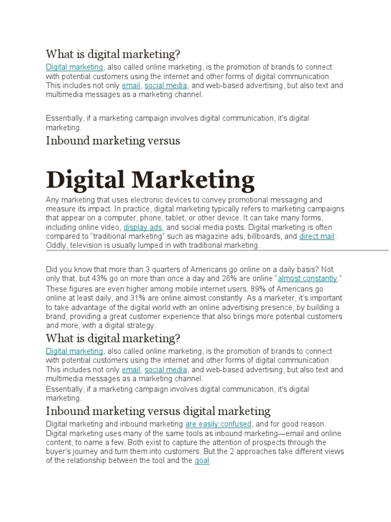 Understanding Digital Marketing Basics | PDF | Digital Marketing ...