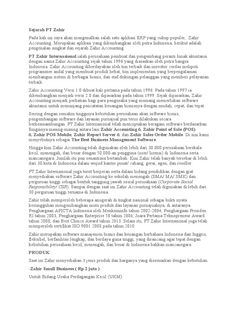 Sejarah Zahir Acc | PDF
